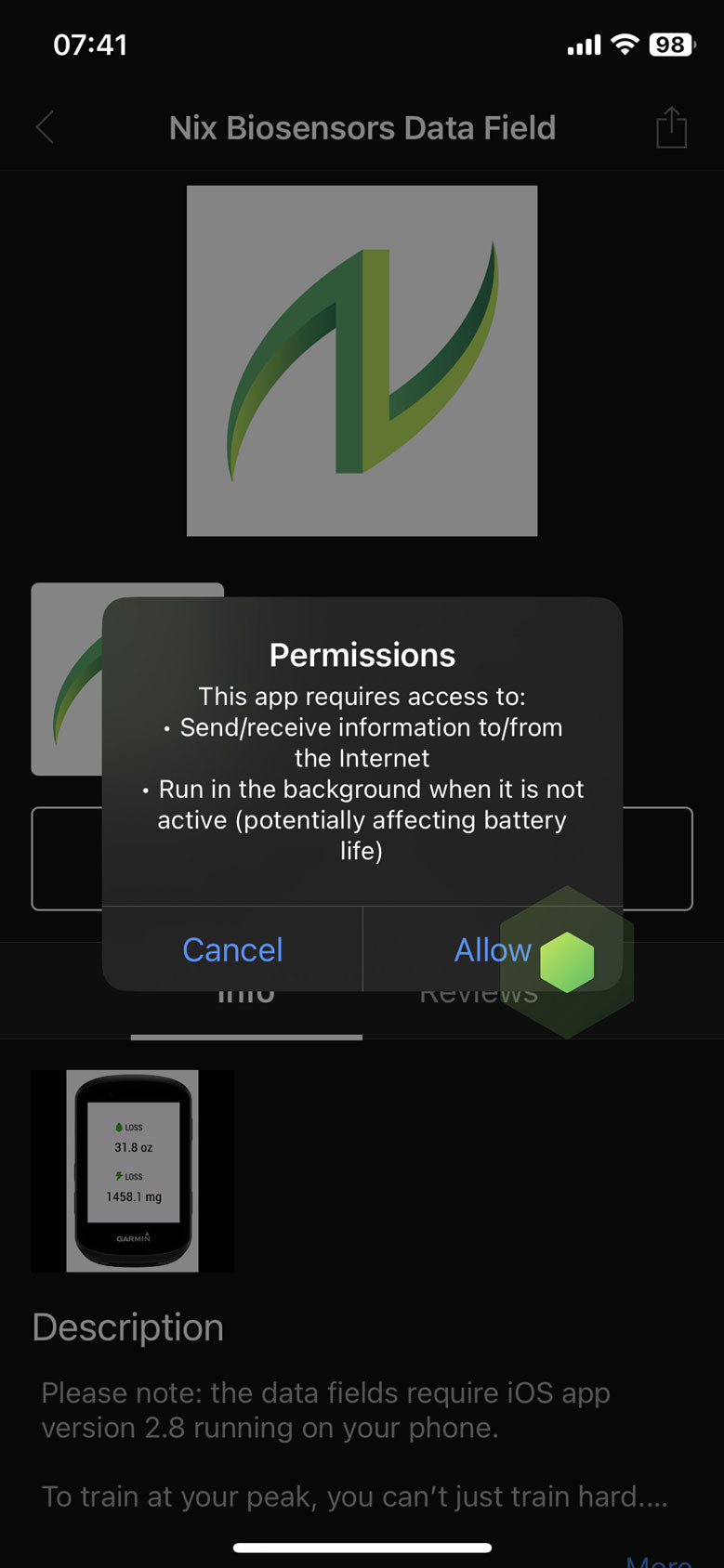 Garmin Data Fields – Nix Biosensors
