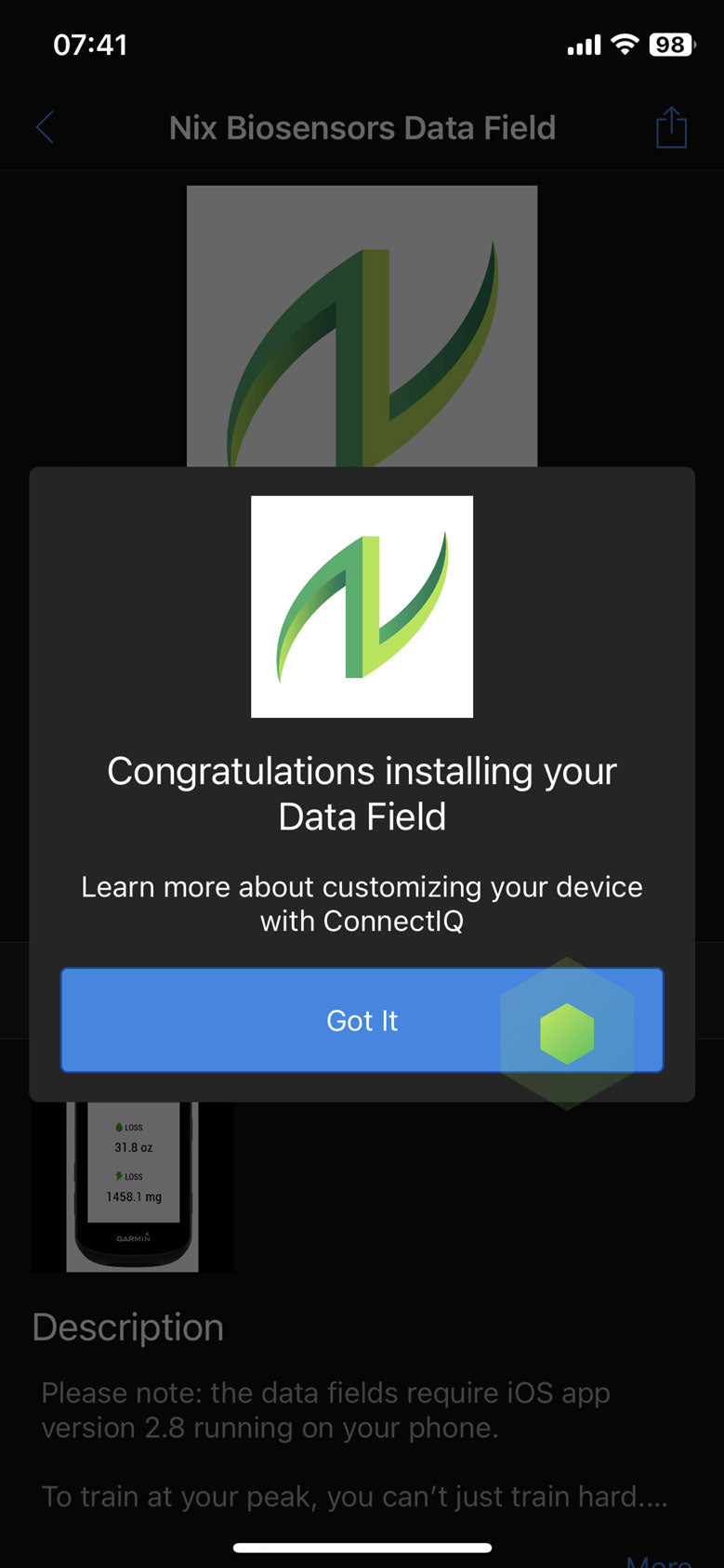 Garmin Data Fields – Nix Biosensors